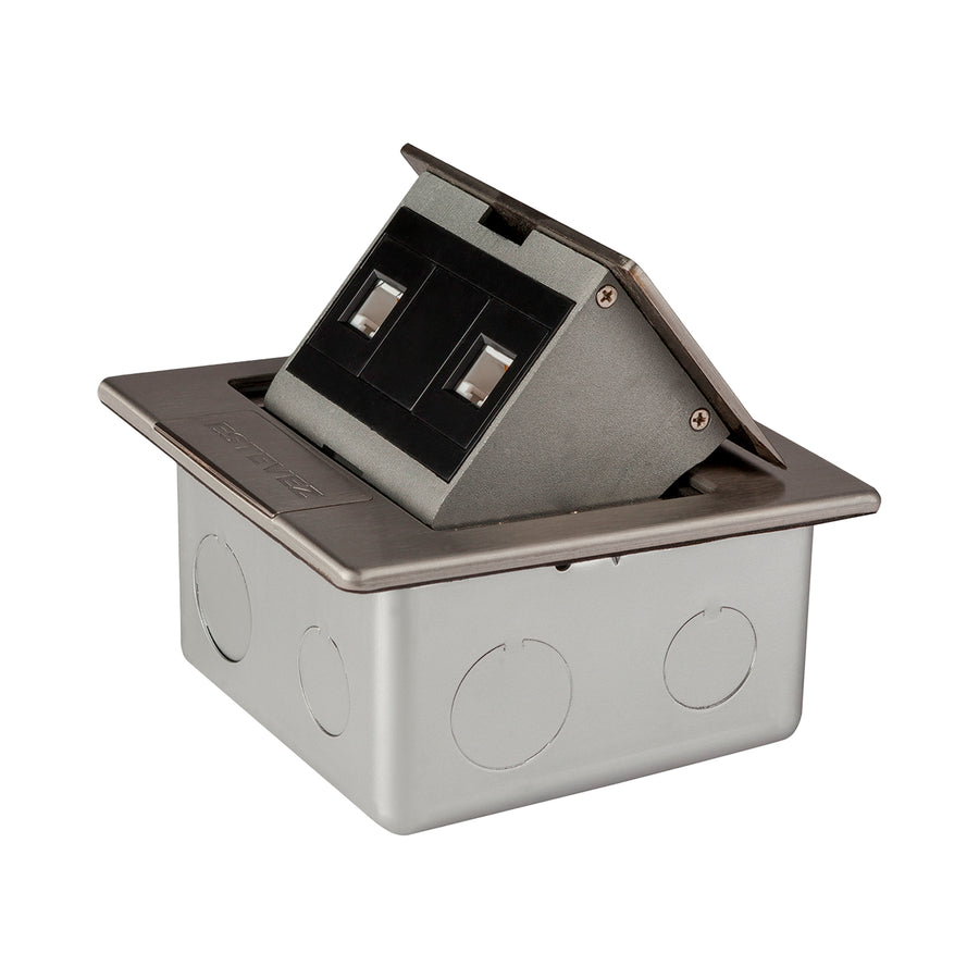 Conexión de Piso Estevez 32018-TT | 2P+T + RJ45 | Titanio | Exterior ...